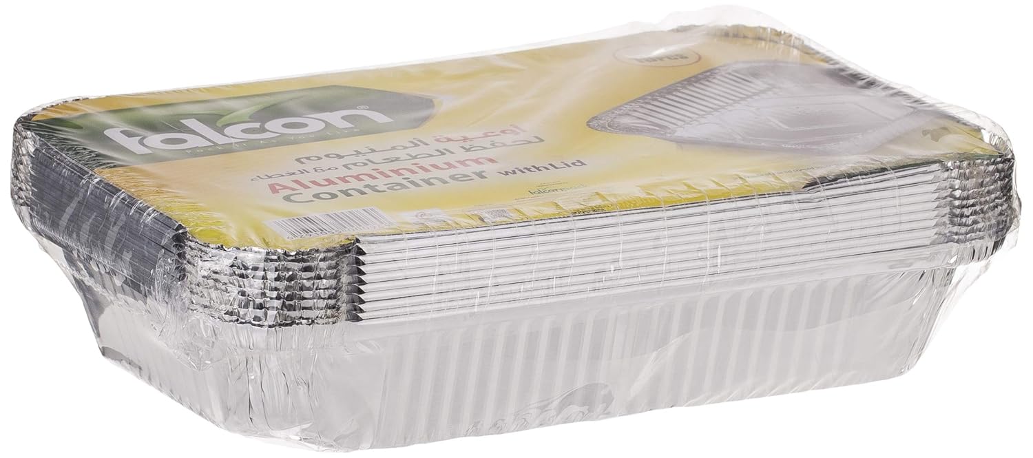 Buy Falcon Aluminium Container With Lid 8389 10pcs Online at Low Prices ...