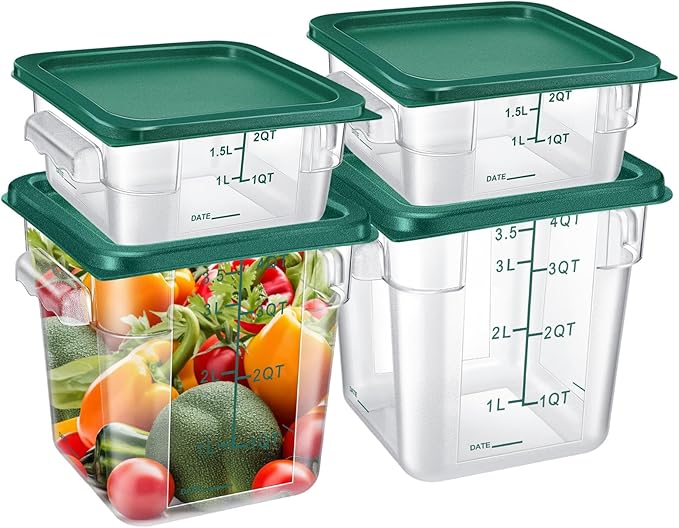 Barydat Food Storage Containers 4 Pack Baking Containers Storage Set ...