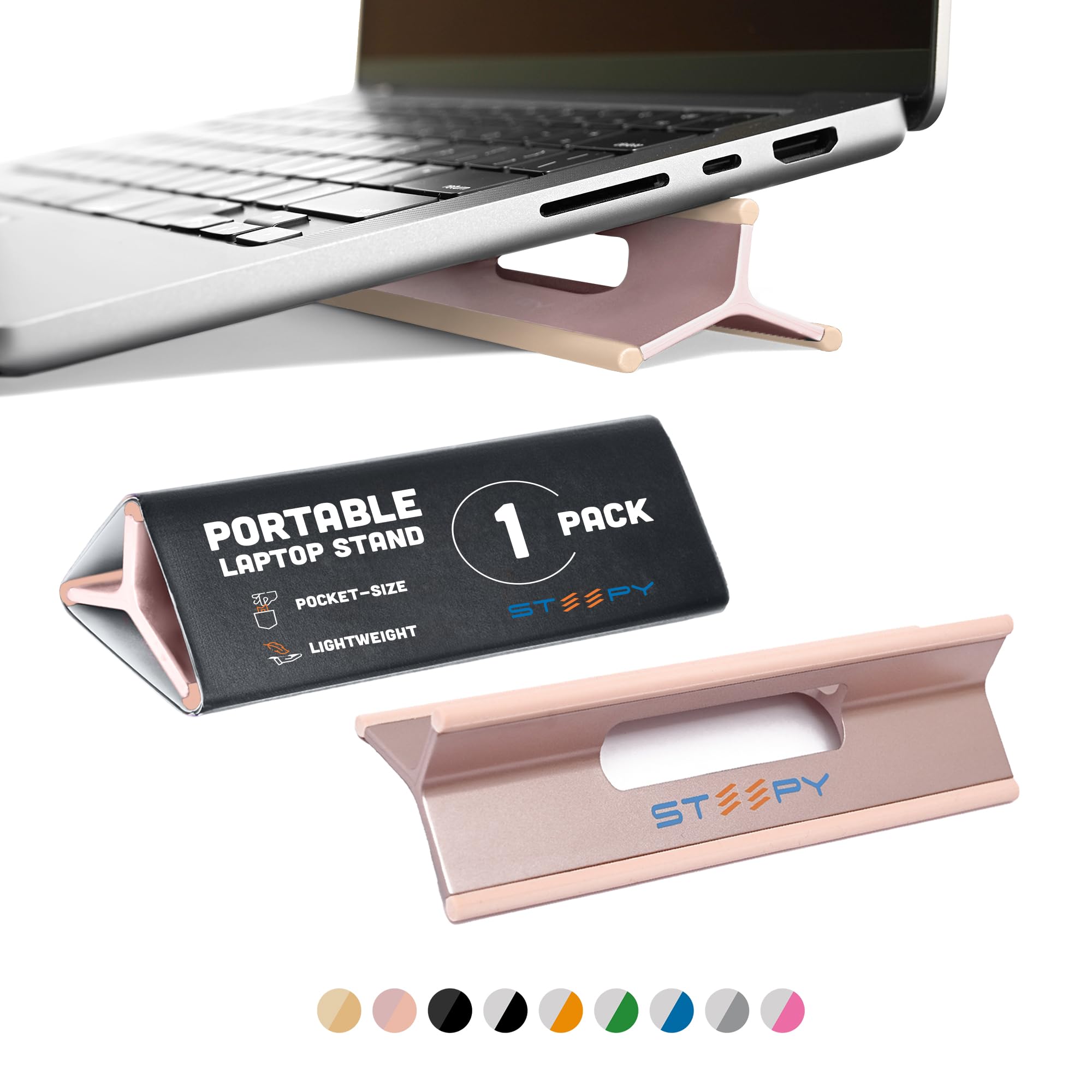 Amazon.com: Steepy Adjustable Laptop Stand for Desk – 3 Heights ...