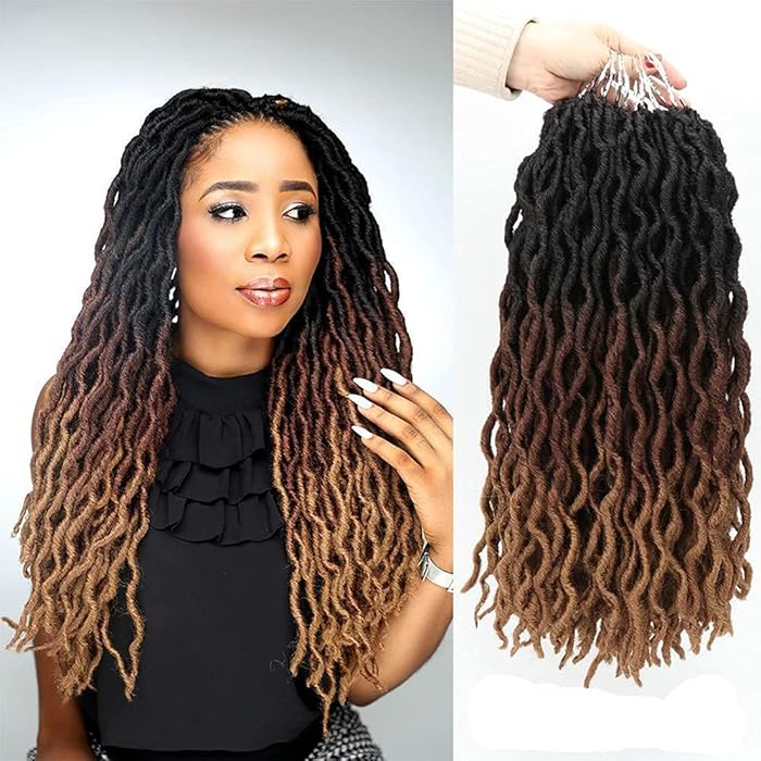 Buy WIGENIUS Gypsy Faux Locs Wavy Crochet Hair 6 Packs 18 Inches Curly ...