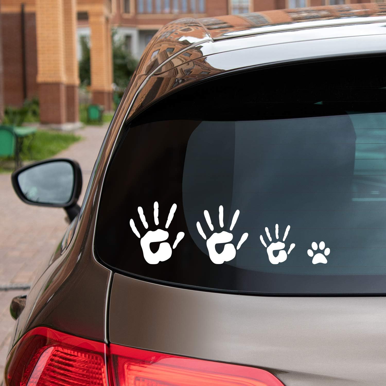 Amazon.com: Vinyl Wall Art Decal - Family Hand Prints - 5" x 15" - Cute ...