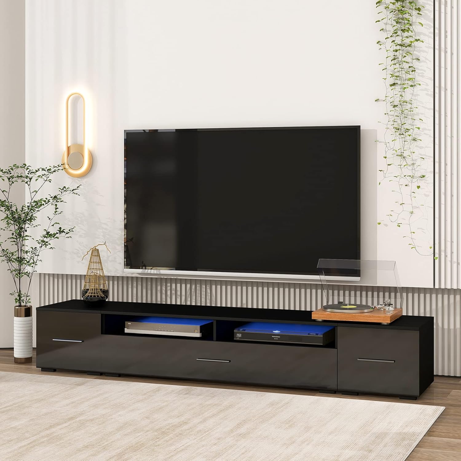 Amazon.com: Bituman Modern TV Stand with Drawers and Shelves 16-Colored ...