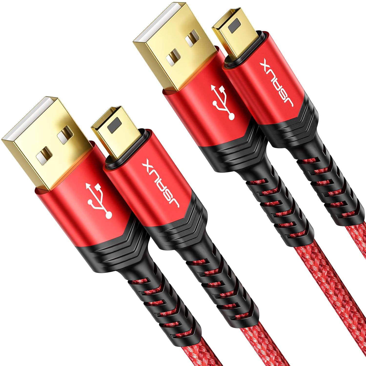 JSAUX Mini USB Cable[2-Pack 3.3ft+6.6ft], USB 2.0 Type A to Mini B Fast ...