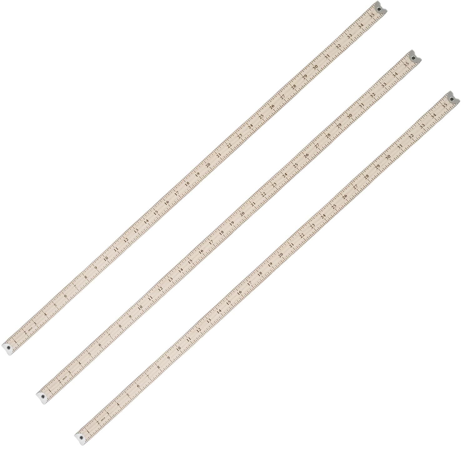 Amazon.com : 3 Pack Wooden Ruler, Stick Ruler with Hang Hole Metal Tips ...