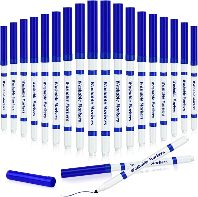 Amazon.com: Fullhawl 18 Pcs Line Washable Markers Bulk Blue Fine Tip ...