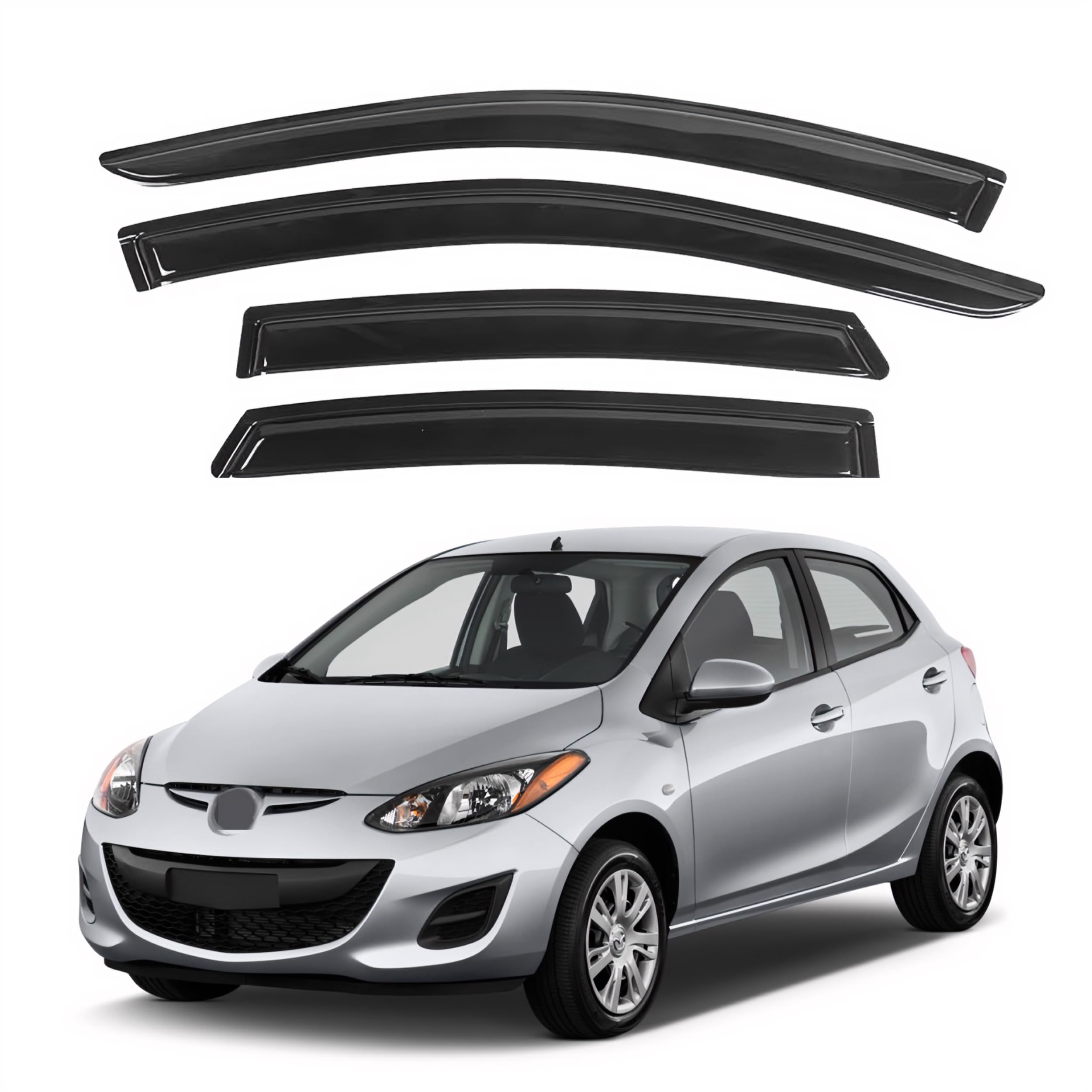 Amazon.com: KPY Window Visor Compatible with Mazda 2 Hatchback 2007 ...