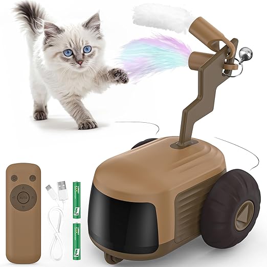 Amazon.com: Heuceou Automatic/Remote Control Cat Toy, Smart Obstacle ...