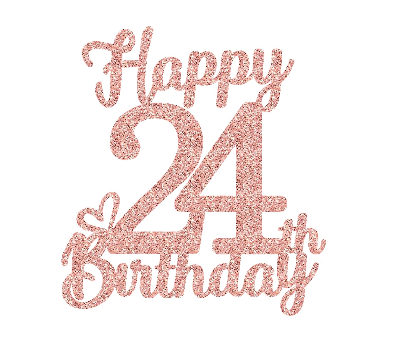 Snapklik.com : 24 Birthday Cake Toppers-Rose Gold Glitter, Happy 24th ...