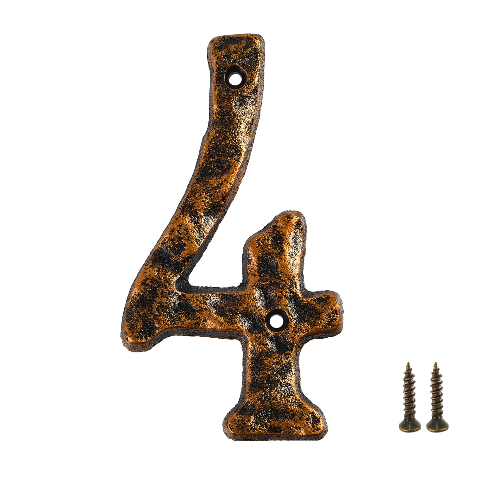 Amazon.com: HILAZA House Number 4 for Outside, 5.5 Inch Cast Iron Metal ...