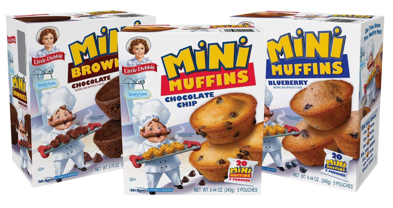 Amazon.com: Little Debbie Mini Muffin Bundle, 1 Box Chocolate Chip Mini ...