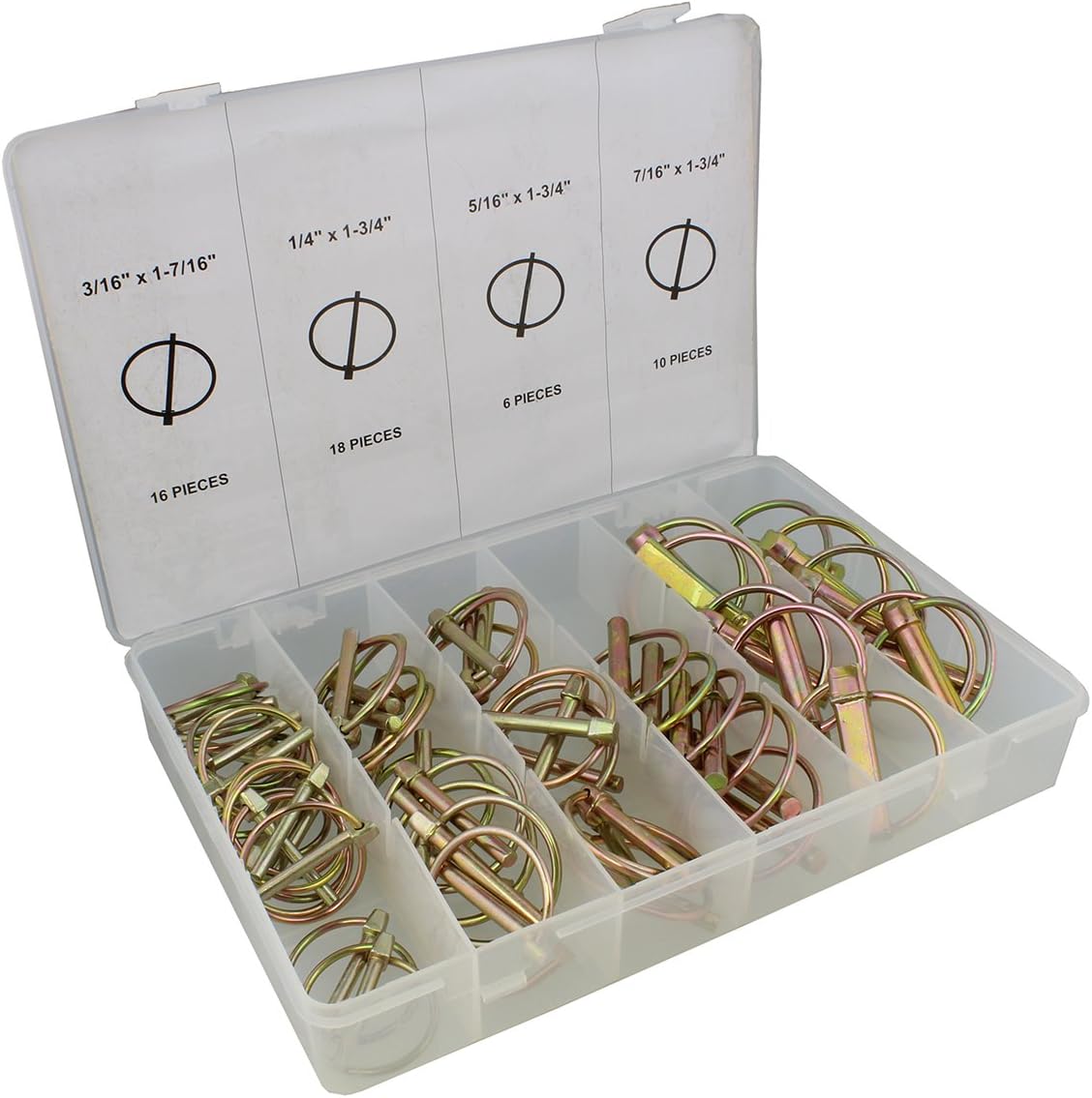 ABN Spring-Loaded Lynch Pin 50-Piece Assortment Kit – L Pin Fastener ...