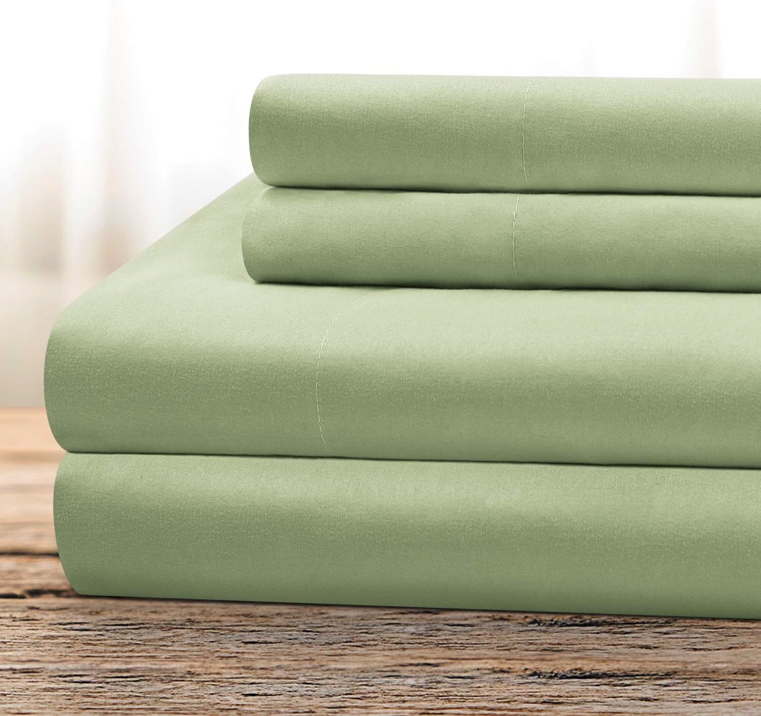 Amazon.com: BYSURE Hotel Luxury Bed Sheets Set 4 Piece(Twin, Sage Green ...