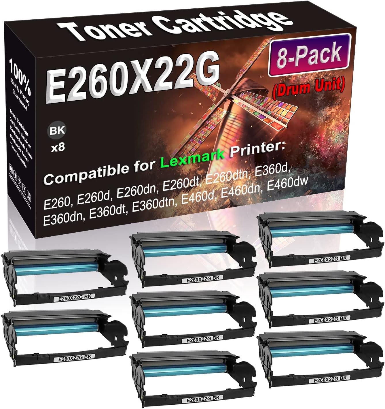 Amazon.com: Kolasels 8-Pack Compatible E260X22G Laser Drum Unit Used ...