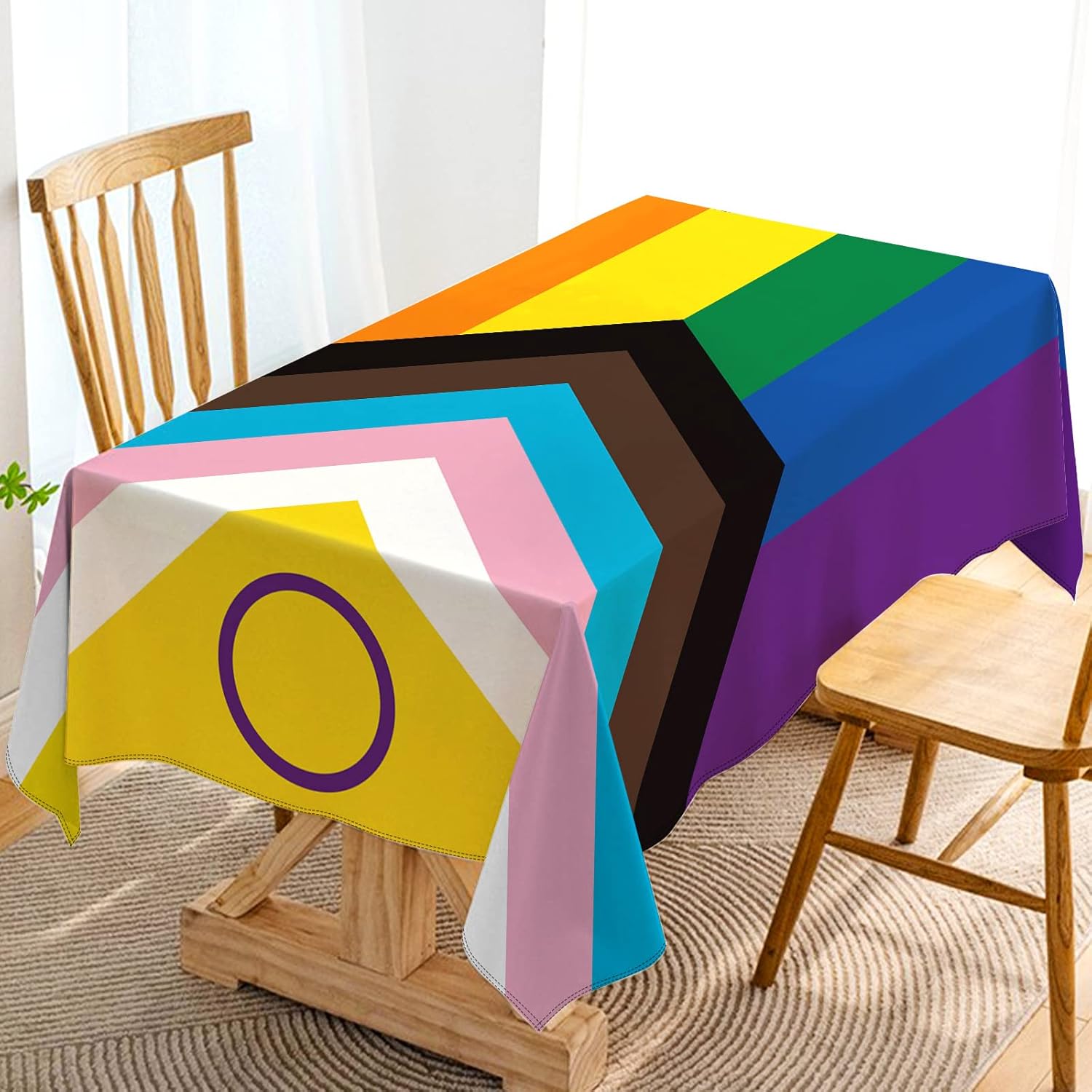 Amazon.com: Hafangry Intersex Progress Pride Tablecloth June Gay LGBTQ+ ...