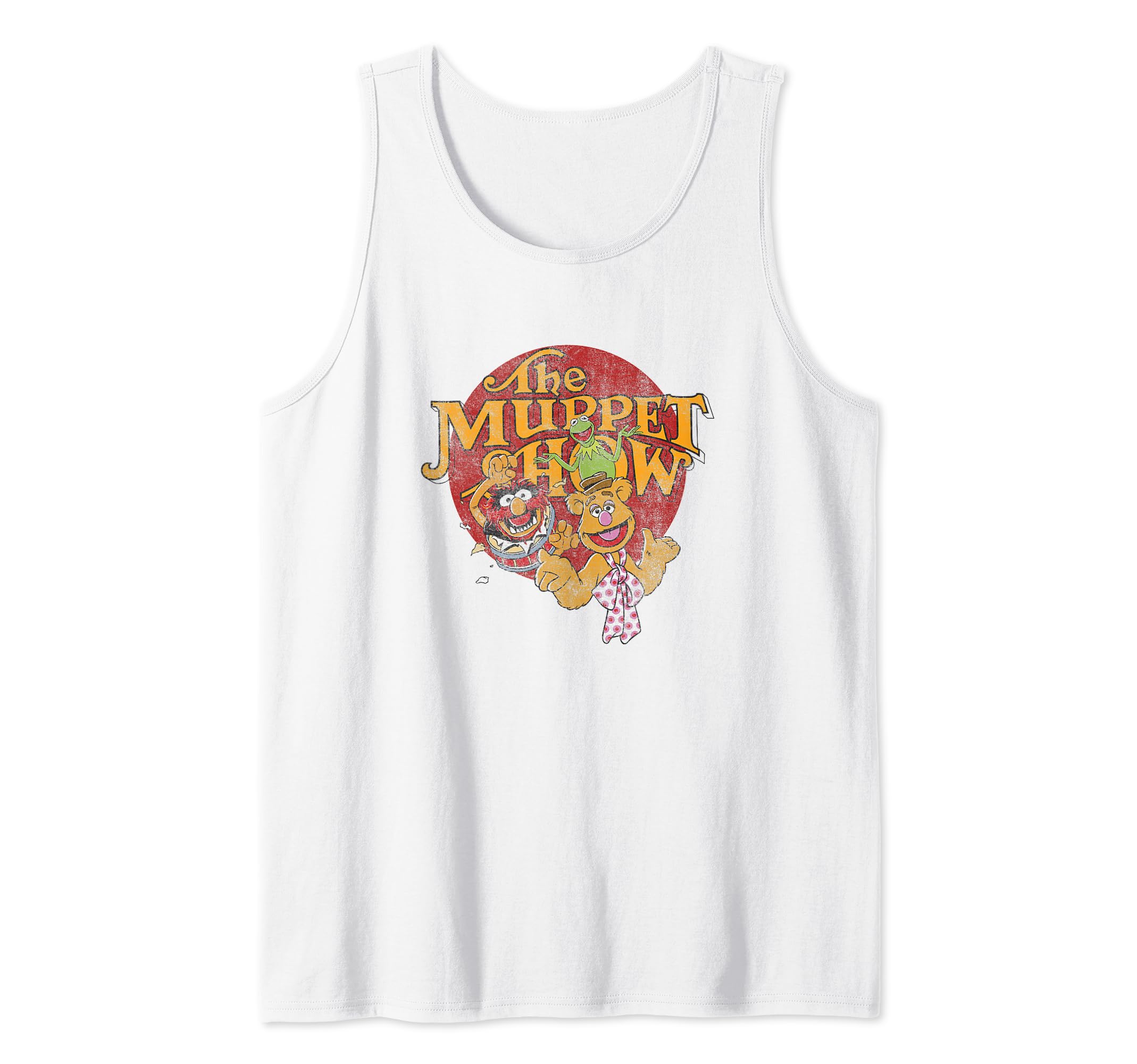 Amazon.com: Disney The Muppets The Muppet Show Logo Distressed Tank Top ...