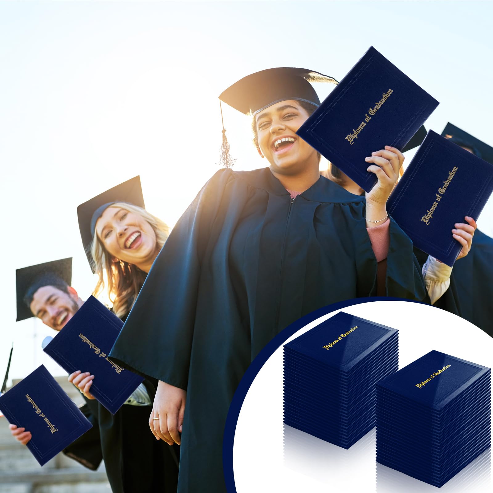 50 Pcs Diploma Cover Bulk 8.5 x 11 Inch Imprinted "Diploma of ...