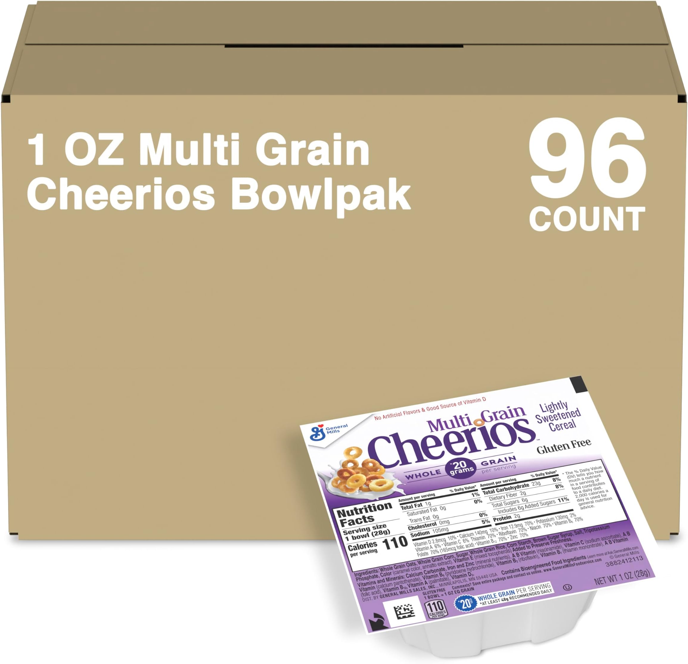 Amazon.com: Multigrain Cheerios Cereal Single Serve Bowl, 1 Oz (Pack of 96)