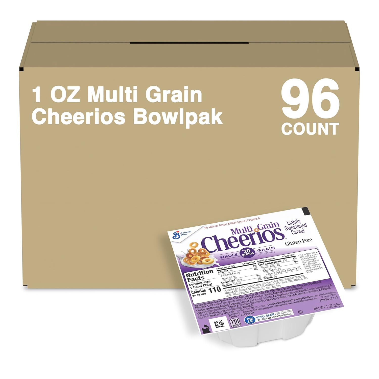 Amazon.com: Multigrain Cheerios Cereal Single Serve Bowl, 1 Oz (Pack of 96)