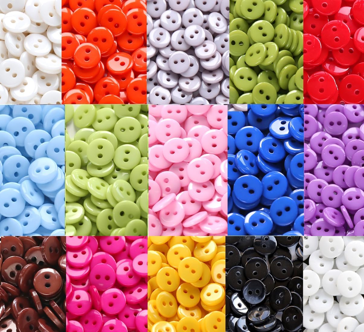 Amazon.com: GANSSIA 1500pcs 9mm (11/32 Inch) Tiny Size Sewing Buttons ...