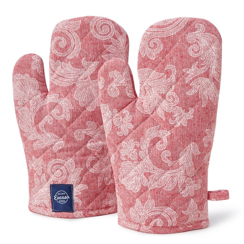 Encasa XO Oven Gloves Heat Proof | Microwave Cooking Mittens for Baking ...