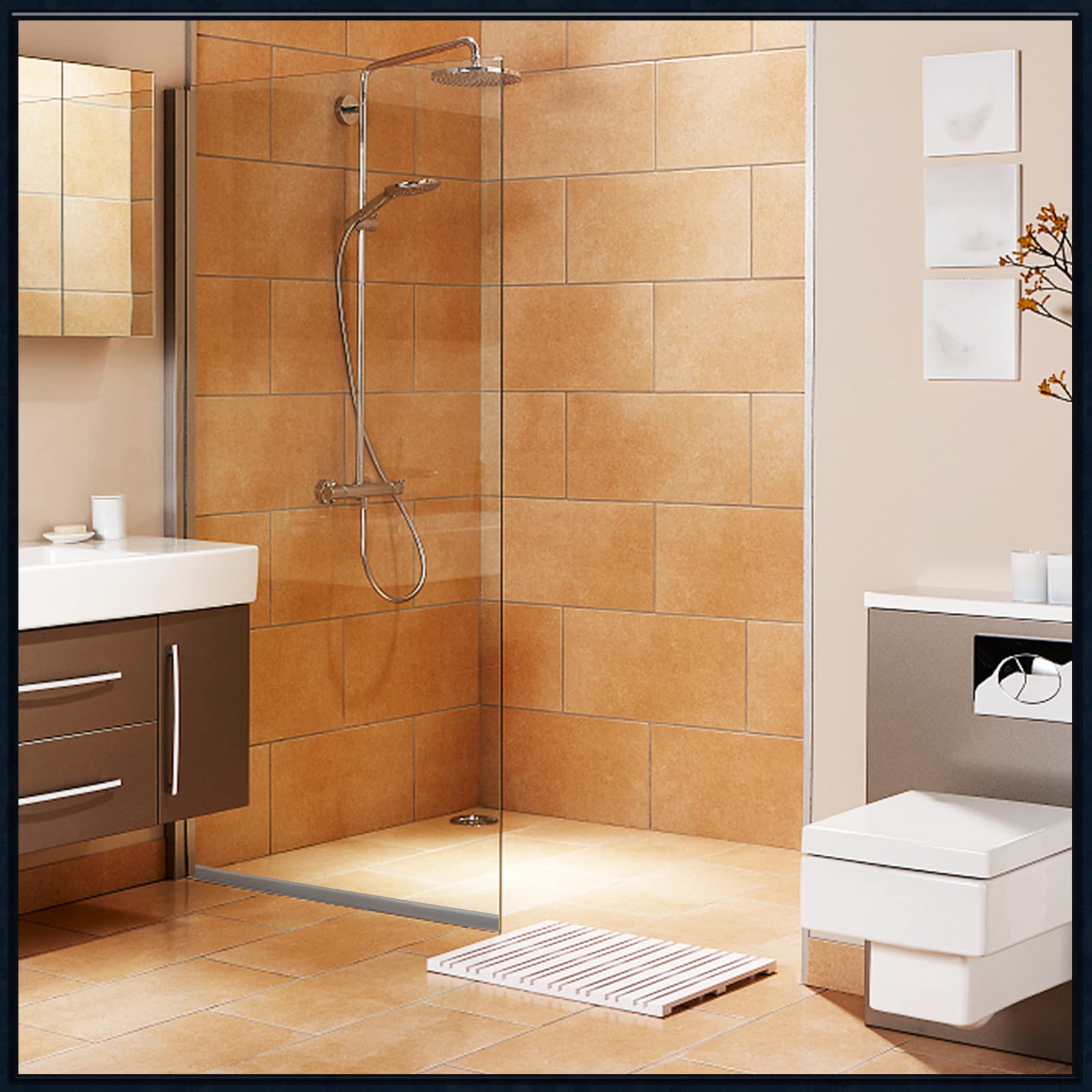 Snapklik.com : Raycity Collapsible Shower Threshold Water Dam Barrier ...