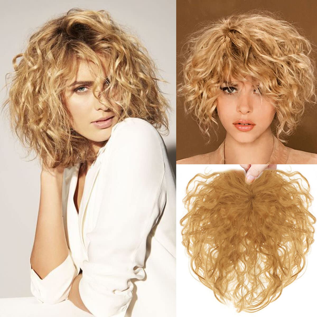 Amazon.com : Bangkok Smart Fluffy Curly Wiglet 15cm Clip in Rose Base ...