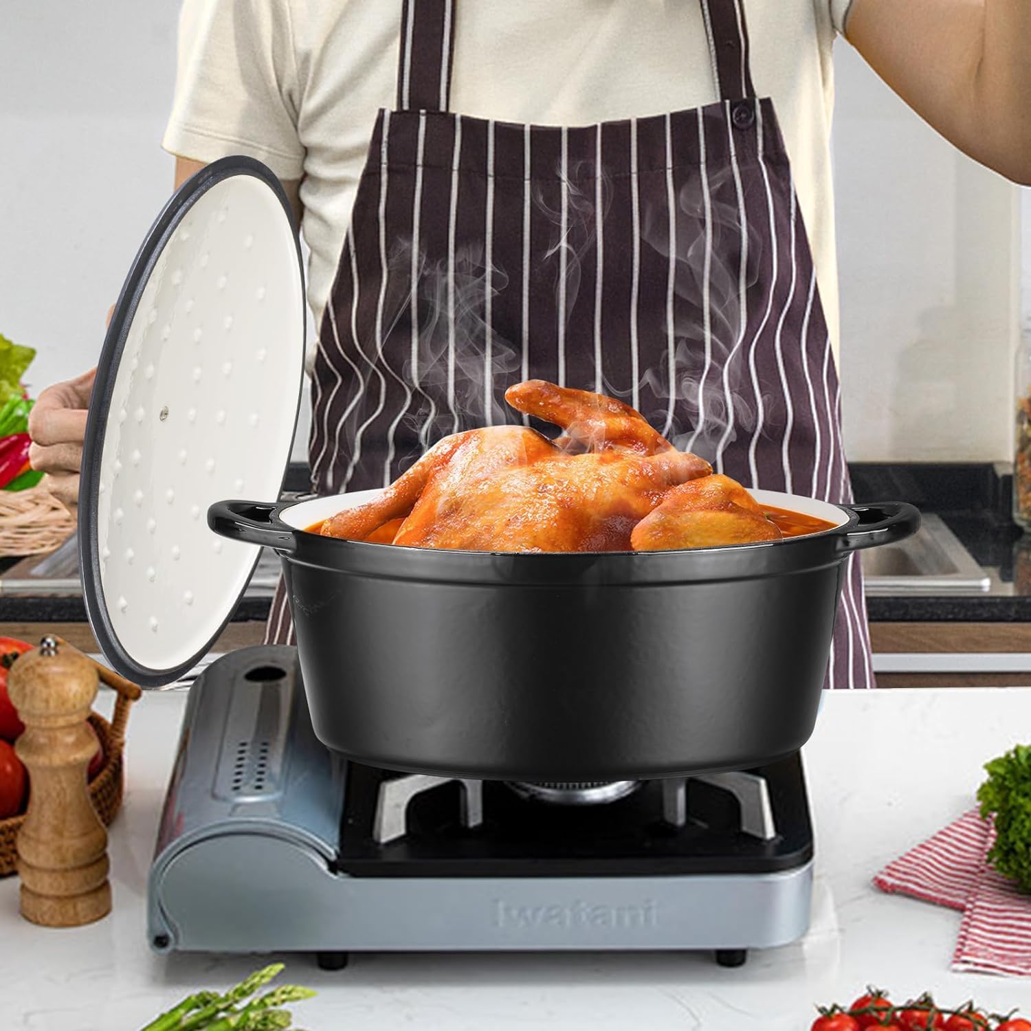 Enameled Cast Iron Signature Oval Dutch Oven, 7 qt Enameled Oval Dutch ...