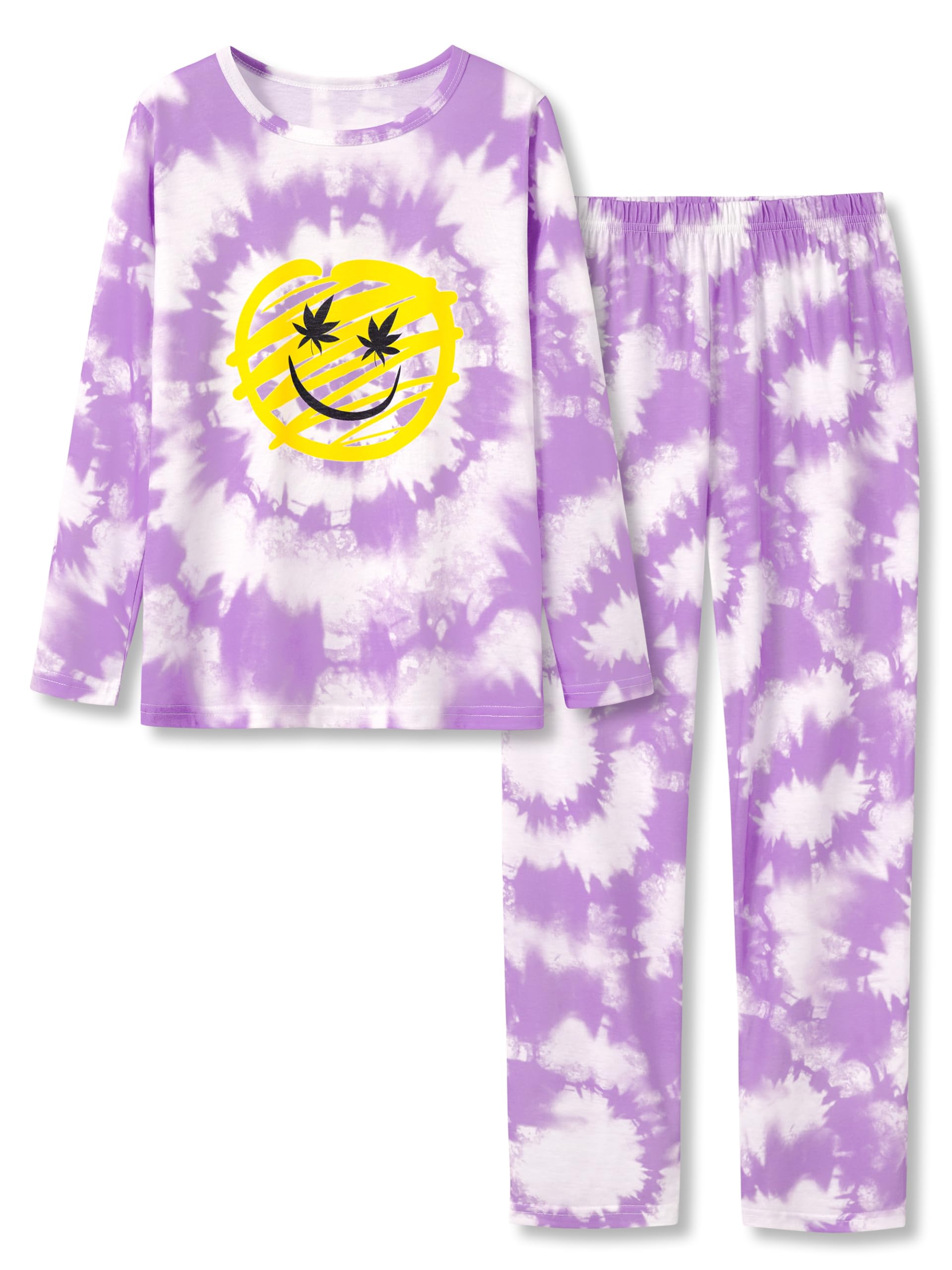 Amazon.com: Beezizac Little & Big Girls Neon Tie Dye 2-Piece Long ...