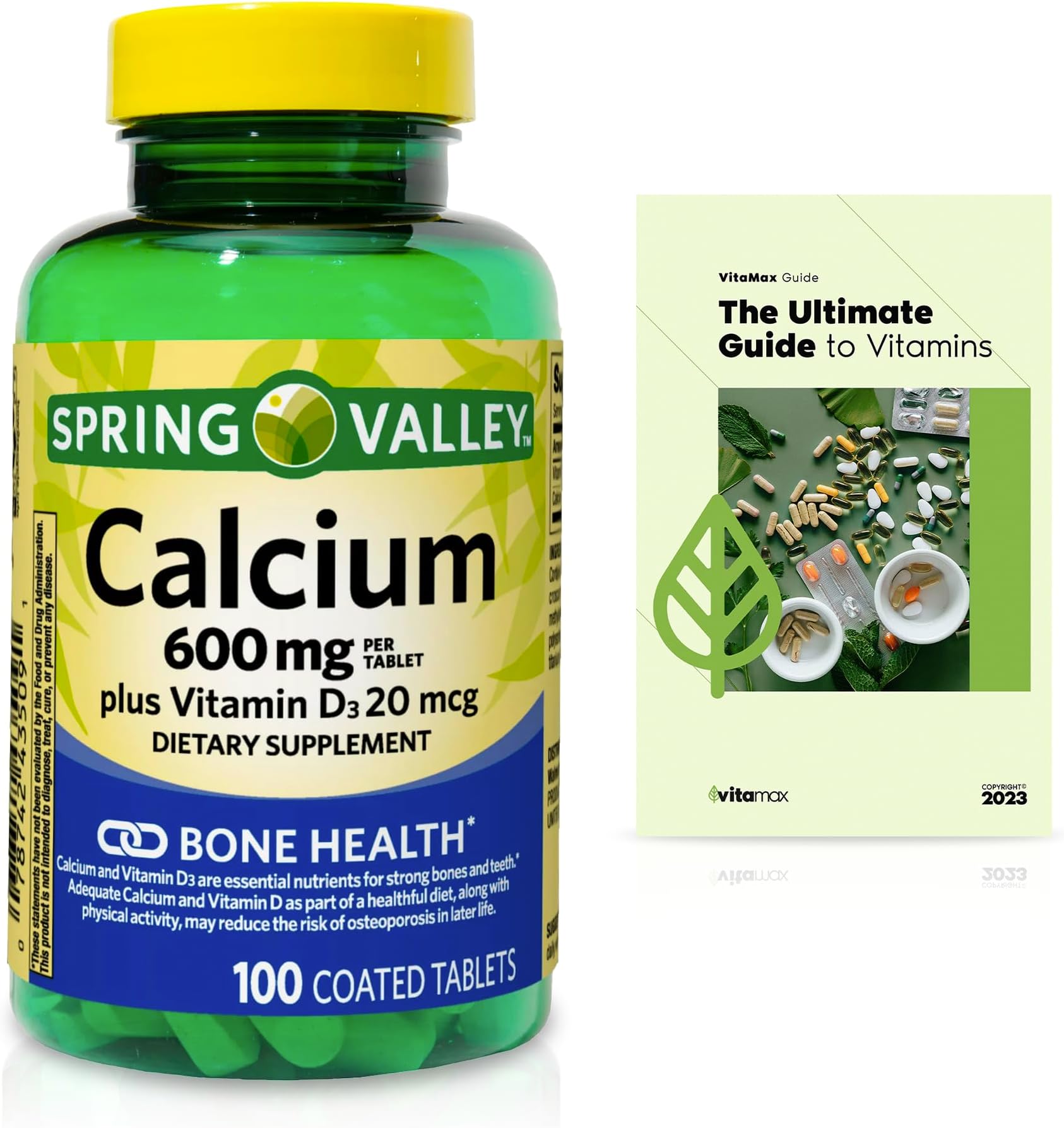 Amazon.com: Spring Valley Calcium Plus Vitamin D Tablets Dietary ...