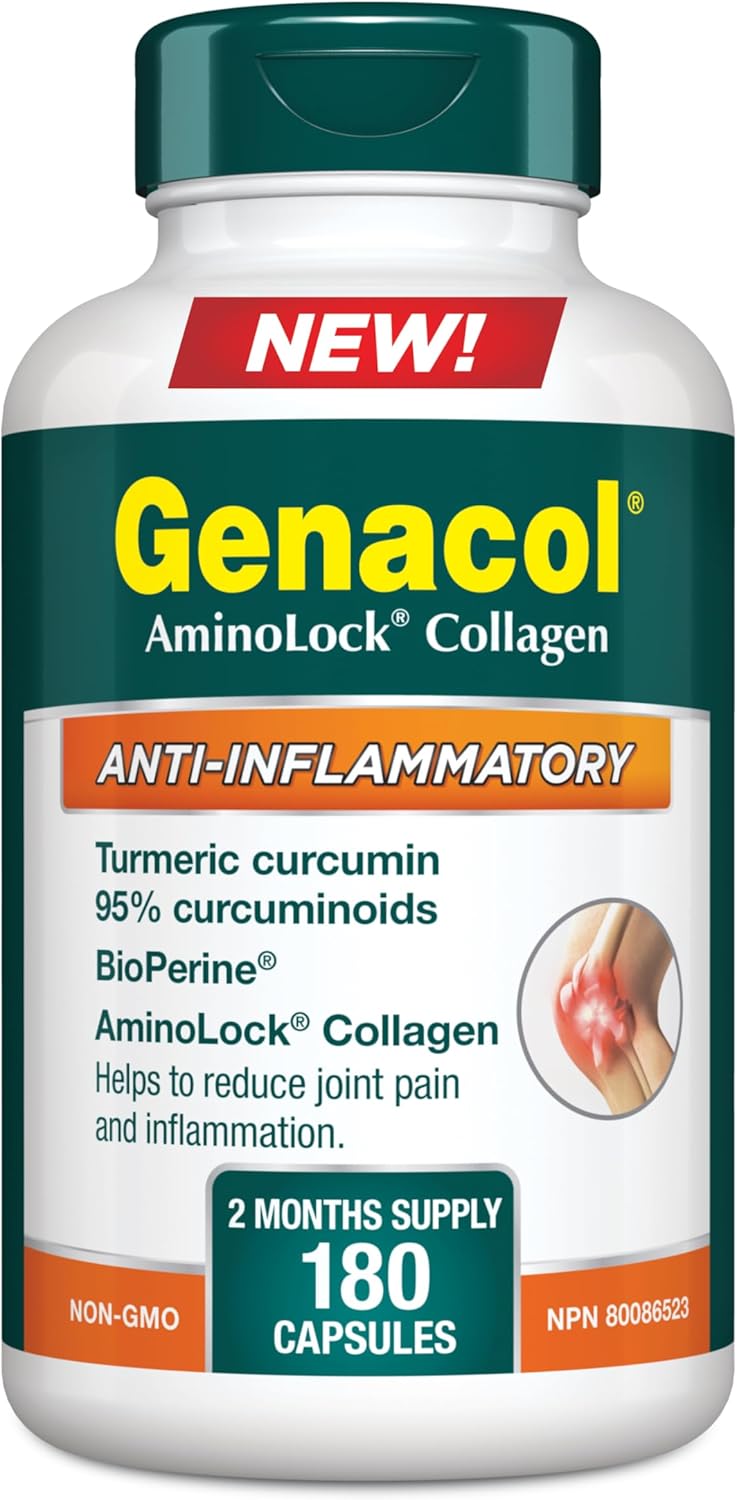 Genacol Turmeric Capsules with Curcumin, Black Pepper Bioperine and ...