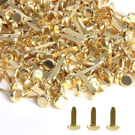 200 Pcs Split Pins, Metal Paper Fasteners Mini Brads, 4.5mm x 8mm Round Scrapbooking Brads Split ...