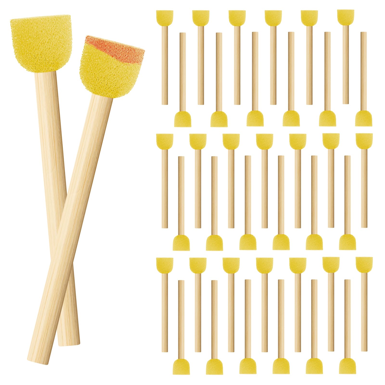 Molain 40 Pcs Round Sponge Brushes for Painting Foam Paint Brush Set ...