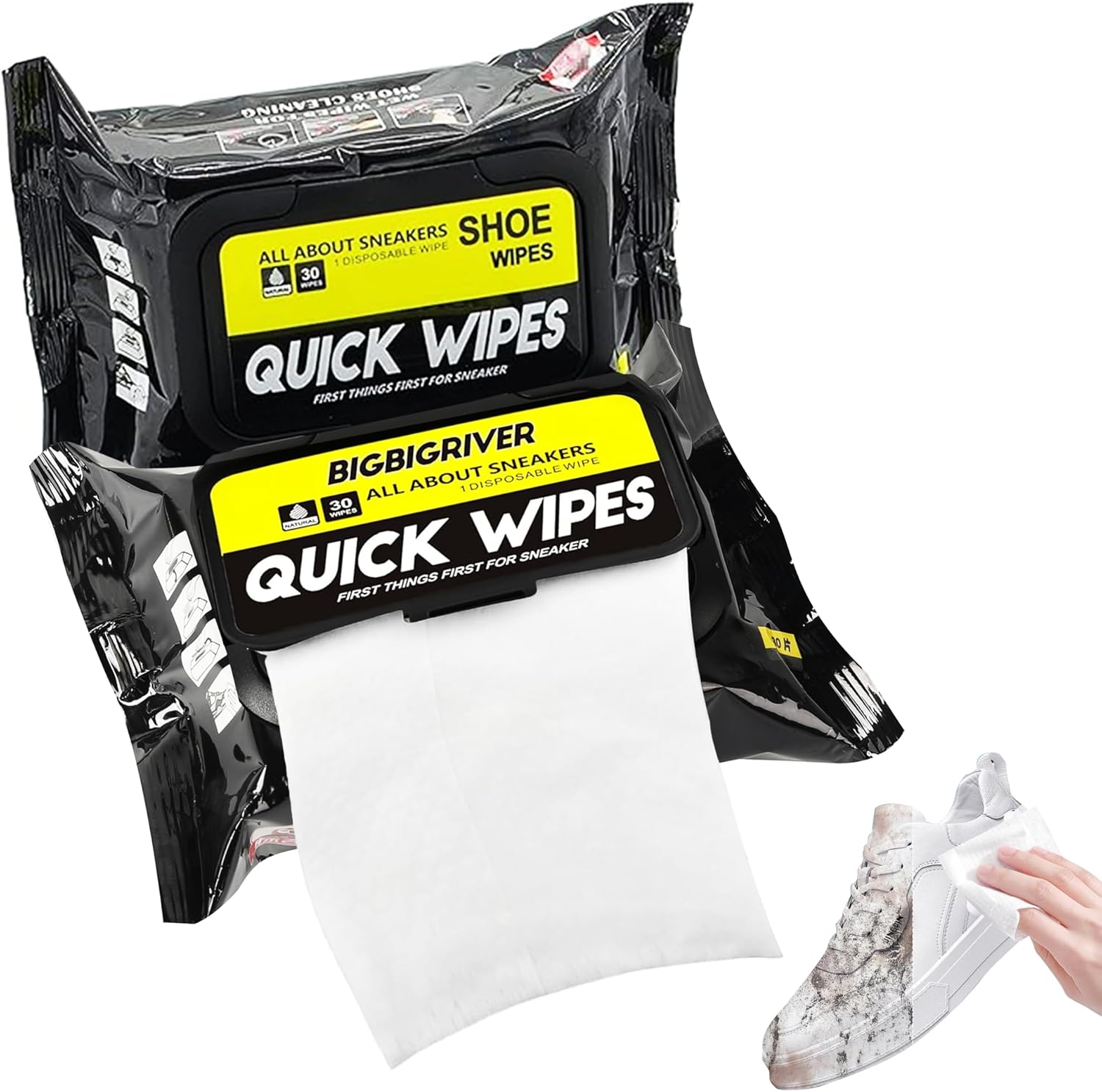 Amazon.com: Calvana (2-Pack) 30pcs Shoe Cleaner Wipes, Sneaker Quick ...