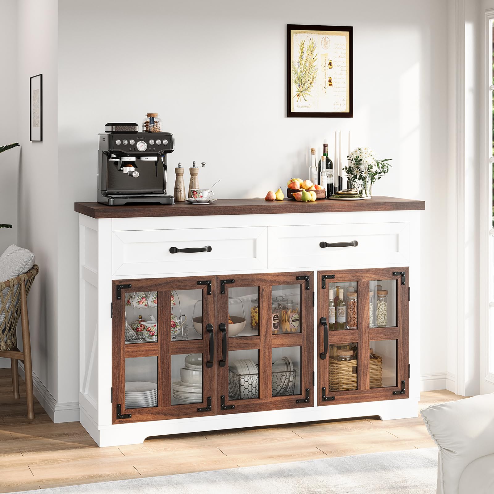 Amazon.com - PPorfamilia Farmhouse Buffet Cabinet with Storage, 53 ...