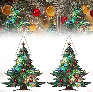 Amazon.com: Generic Christmas Tree Suncatchers Ornament, Acrylic ...