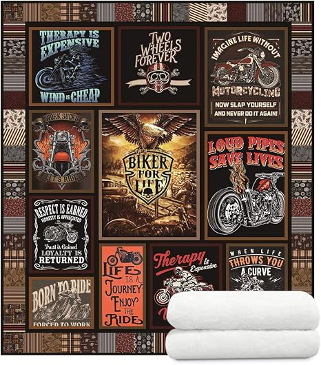 Amazon.com: YunTu Motorcycle Blanket Super Soft Sherpa Throw Blankets ...