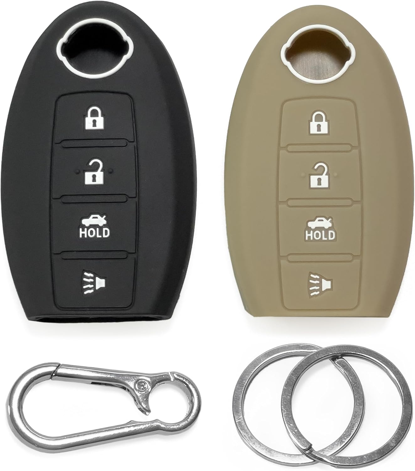 2x Click&Fit Silicone Car Key Cover compatible with Nissan Qashqai Juke ...