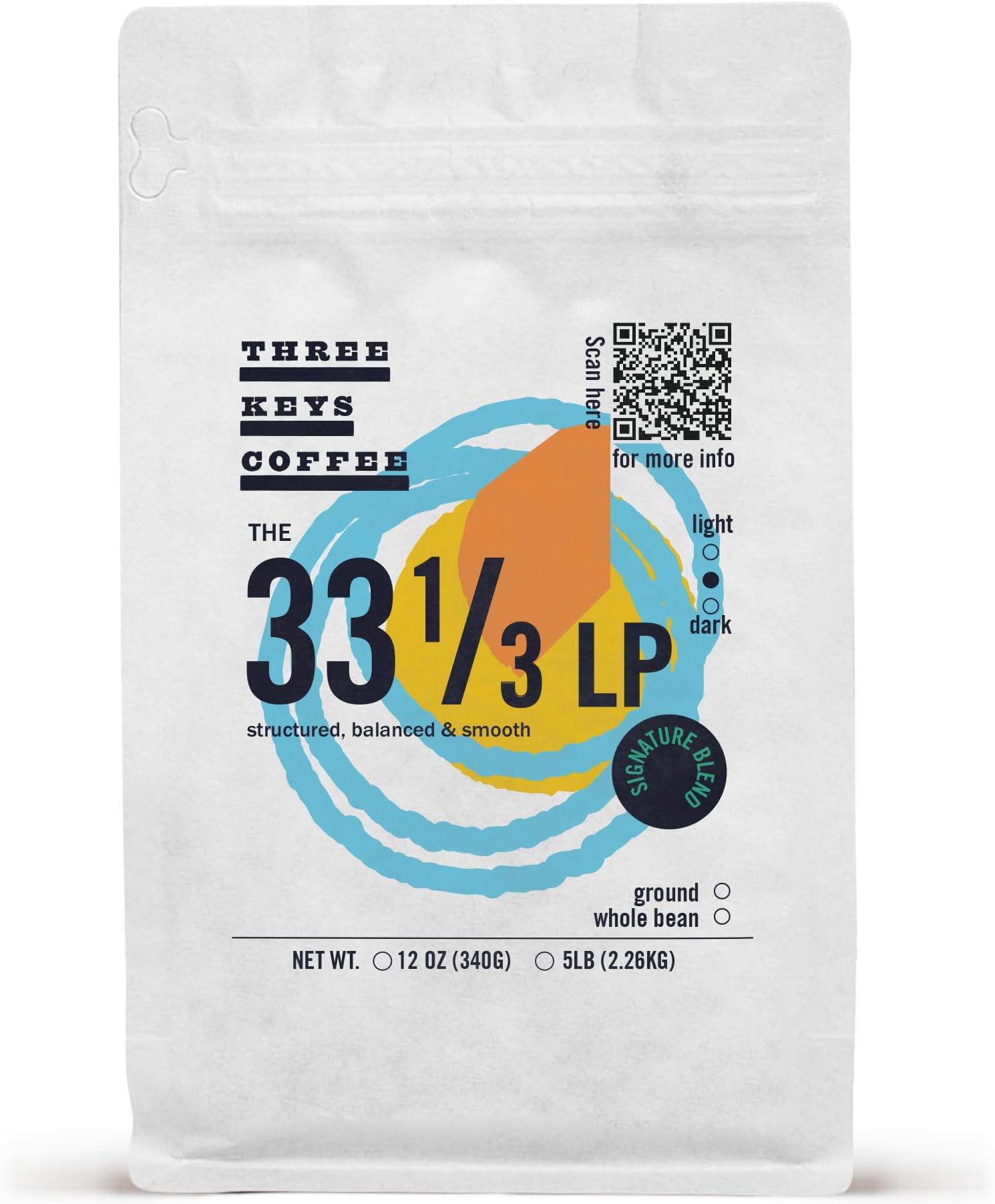 Amazon.com : Three Keys Coffee - The 33 LP Signature Blend Medium Roast ...