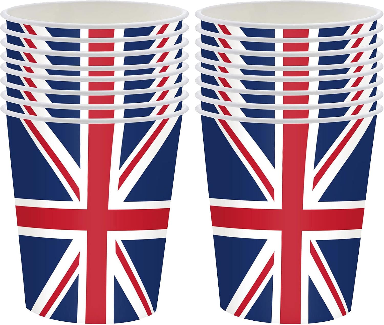Amazon.com: YIQAO 16 Pcs Union Jack Cups, Union Jack Tableware, British ...