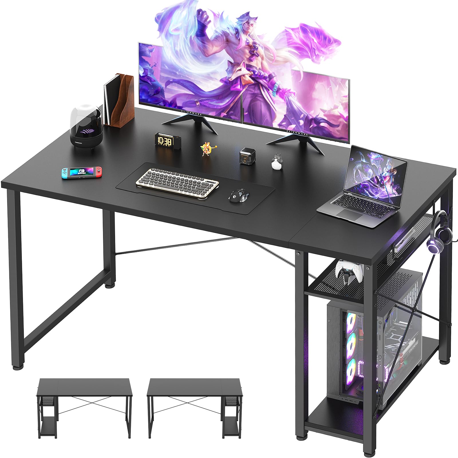 Snapklik.com : Besiost Small Gaming Desk, 47.2 Inches Computer