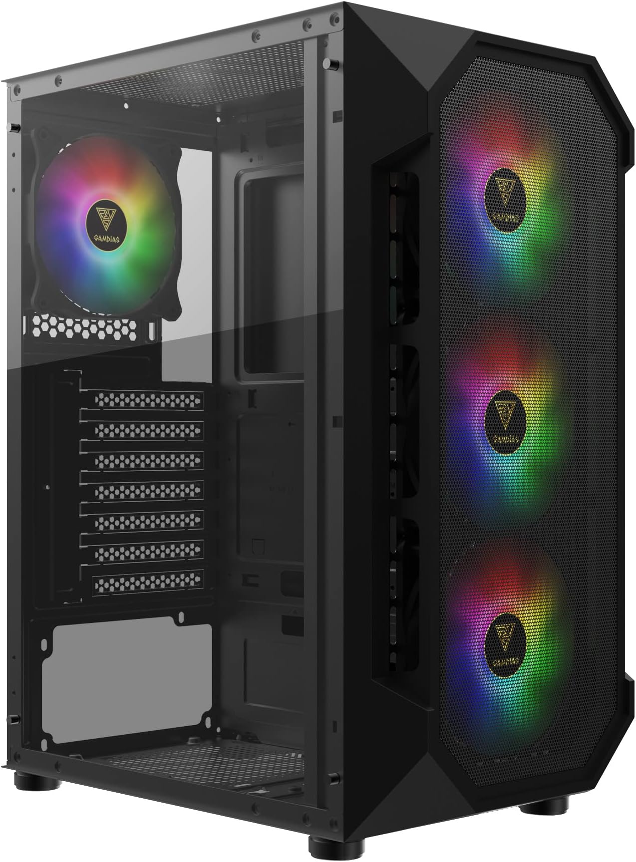 Amazon.com: GAMDIAS ATX Mid Tower Gaming Computer PC Case with Side ...