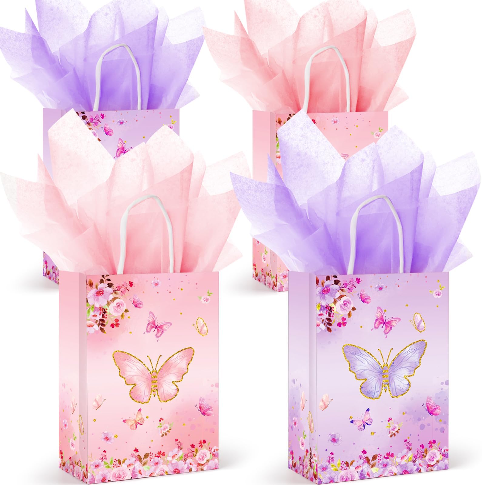 Amazon.com: Fuutreo 24 Pack Butterfly Goodie Bags, Butterfly Party ...