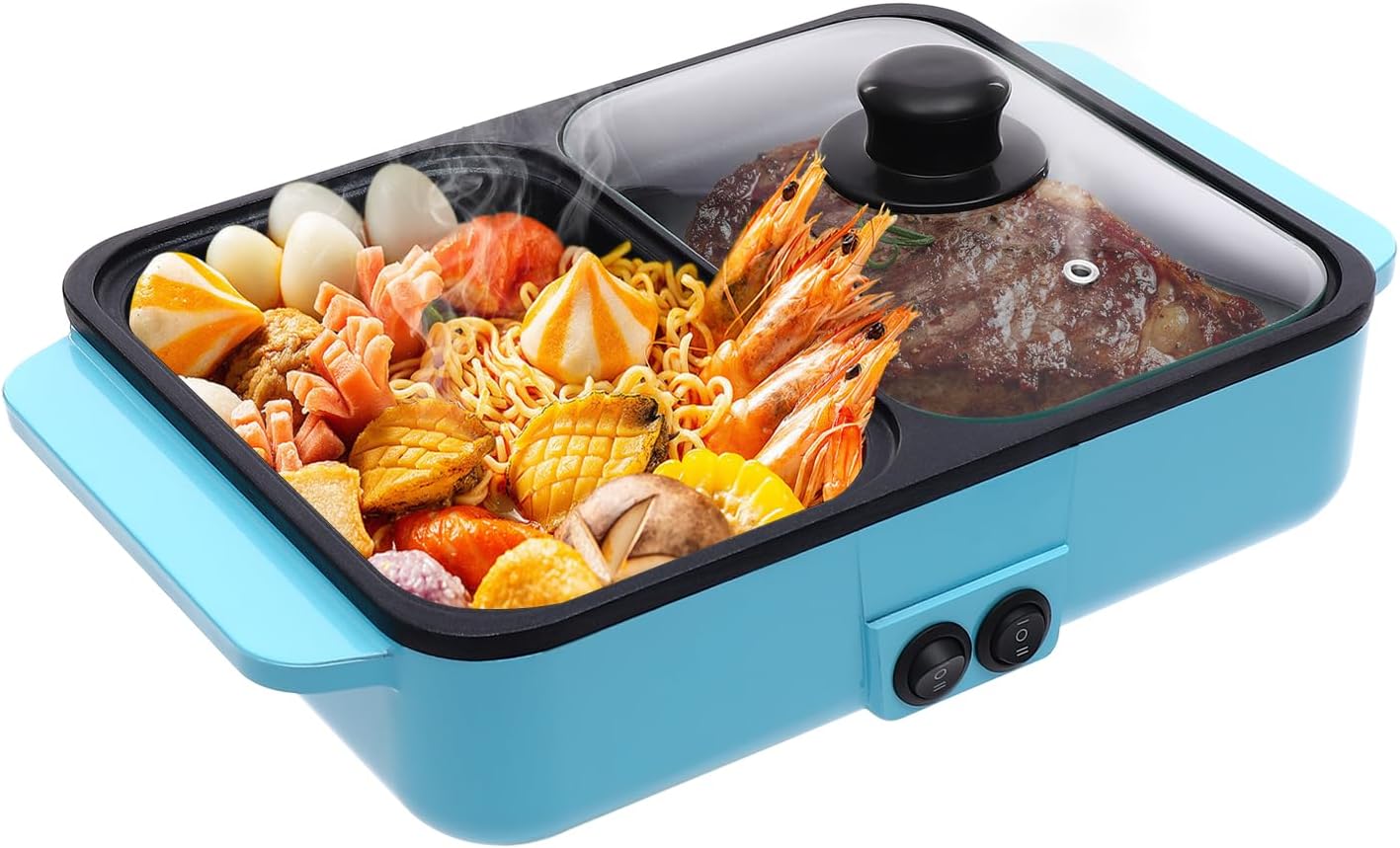 Amazon.com: Hot Pot Electric with Grill Electric Hot Pot 2 in 1 with ...