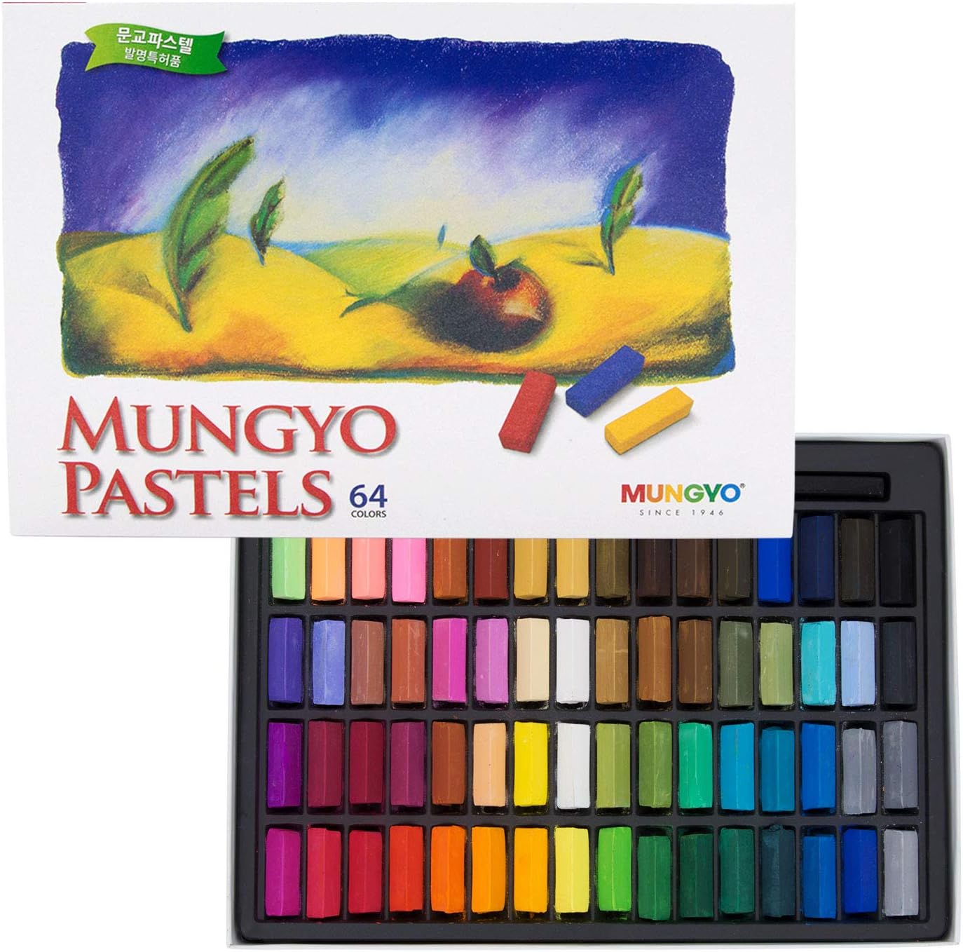 Mungyo Non Toxic Square Chalk Pastels Set of 64 Colours, MPS-64 ...
