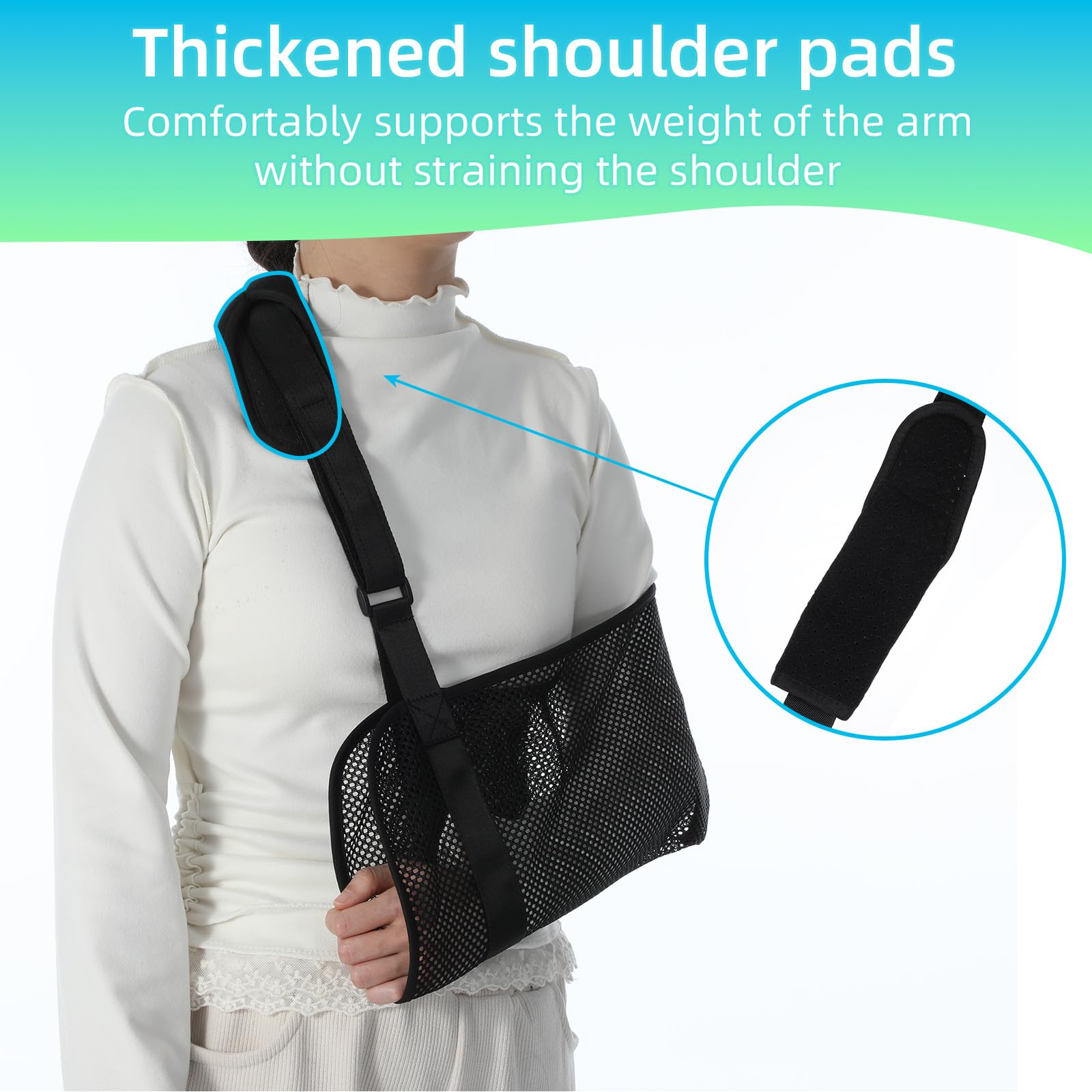 Shower Arm Sling Breathable Mesh Arm Sling - Adjustable Shoulder ...