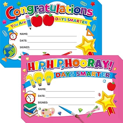 Amazon.com : Treasure Cove 100th Day of School Award Certificates Kids ...