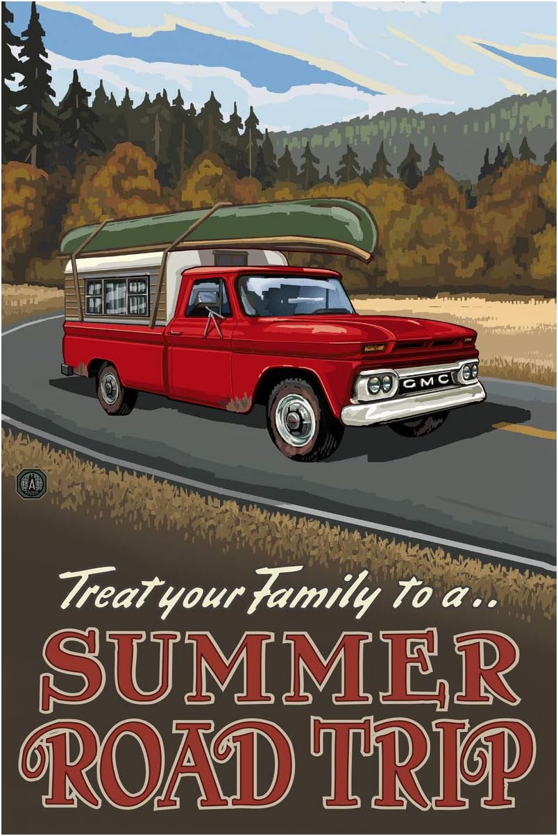 Amazon.com: Summer Road Trip Pickup Road Trip Hills Giclee Art Print ...