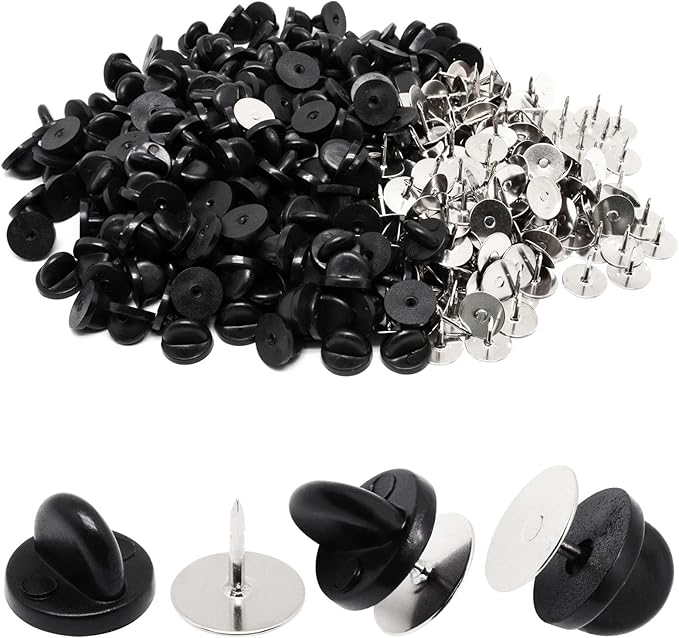 Amazon.com: YuGtcen 100set Rubber Pin Backs,Blank Pins Scatter ...