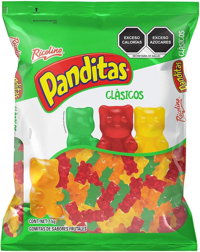 Panditas Granel, Gomitas de sabores frutales. Bolsa de 1kg a granel ...