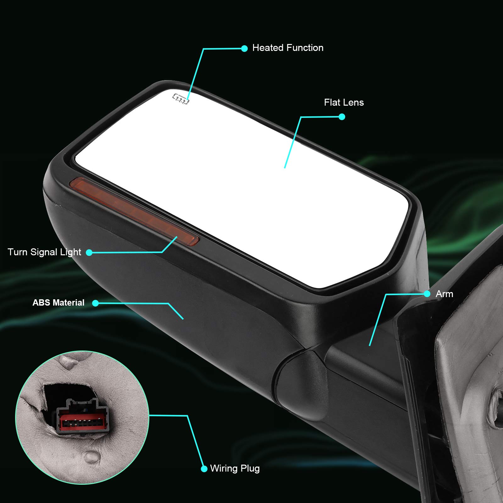 SCITOO Towing Mirror 2004-2006 for Ford for F-150 Rear View Mirror ...